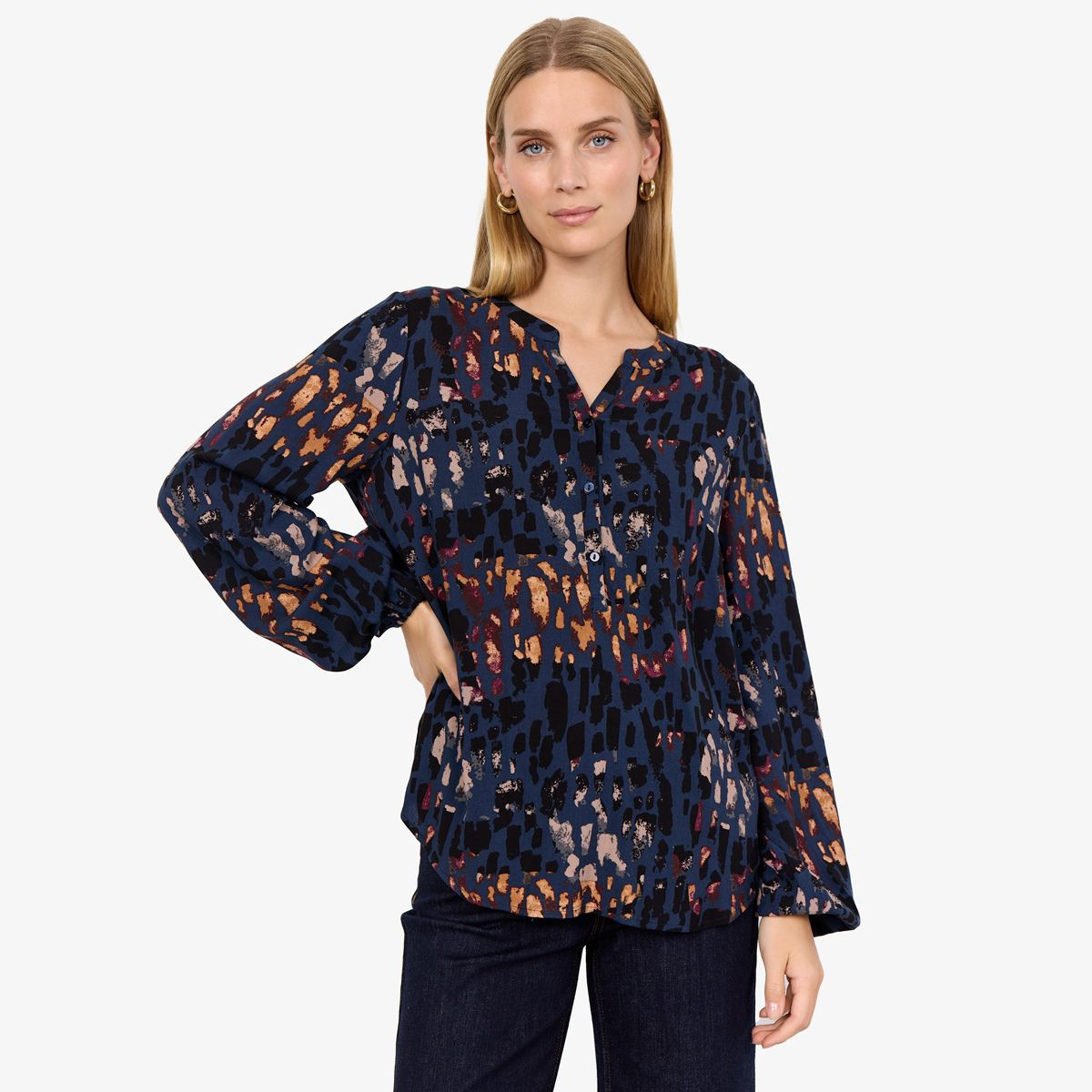 Ima Print Blouse - Ink | Meadows & Byrne