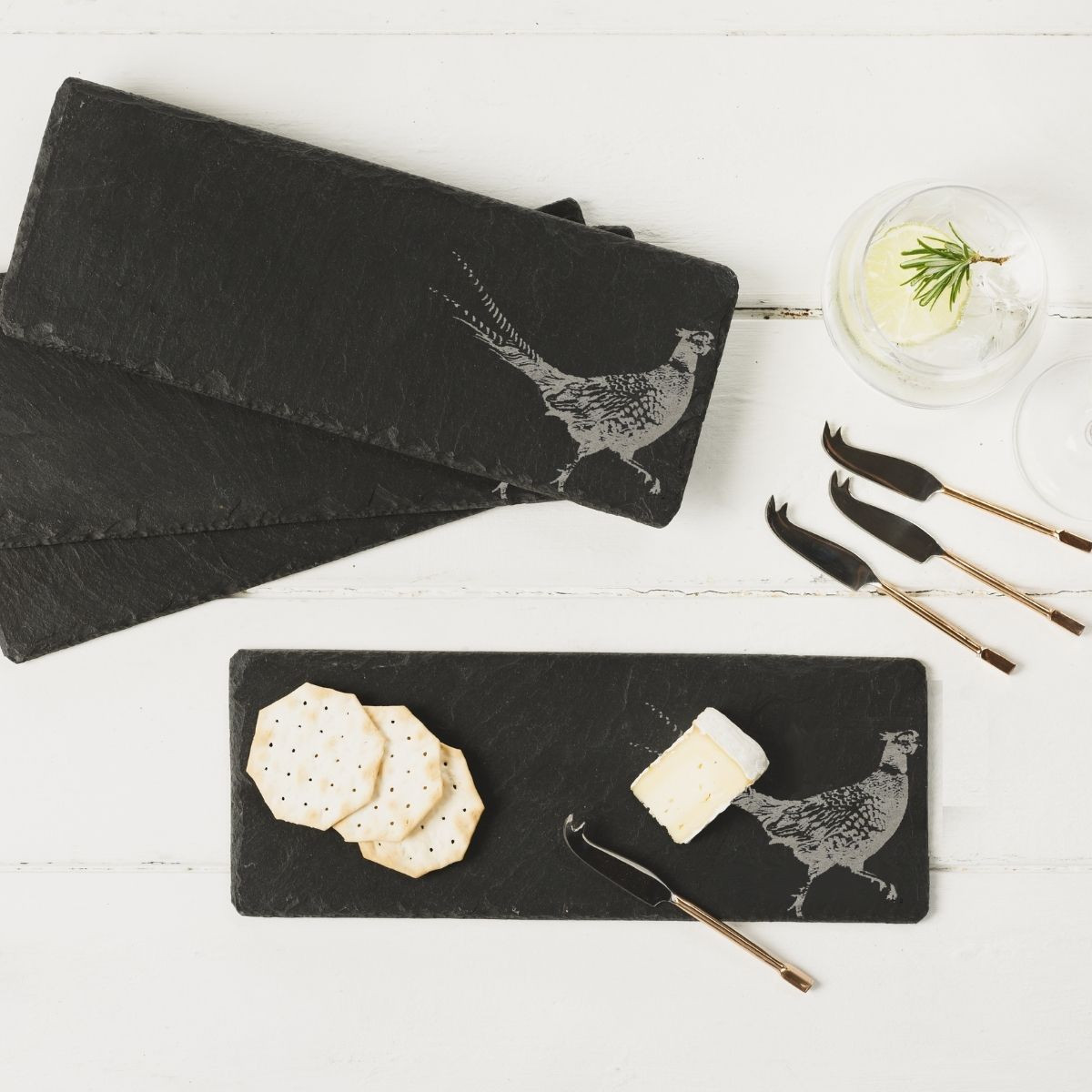 Mini Cheese Boards & Knives - Set of 4