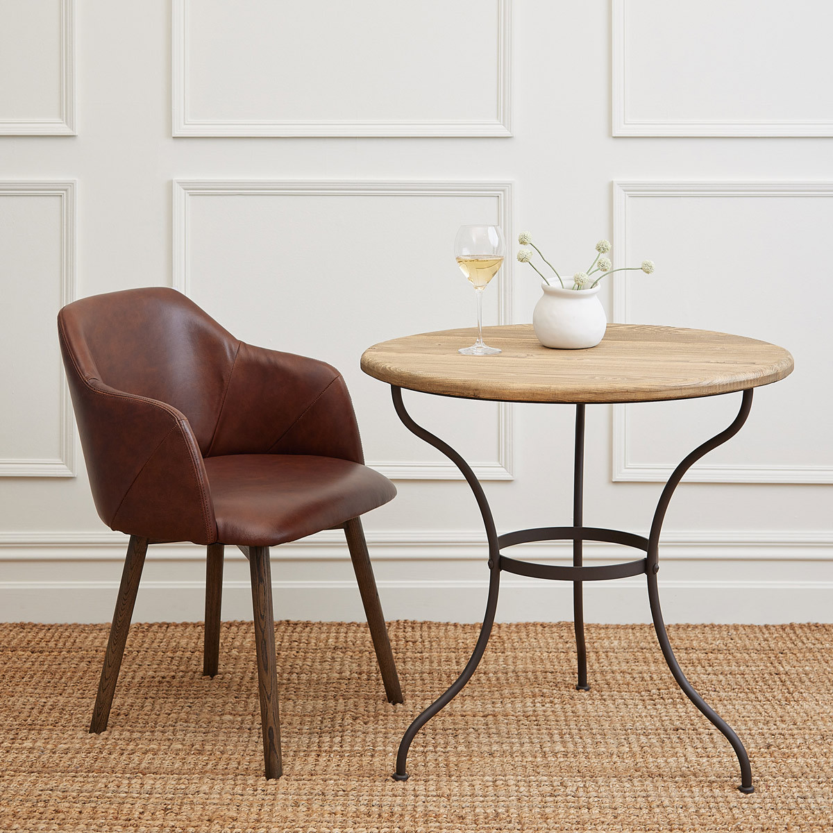 Chocolate Brown Leather Dining Chair | Meadows & Byrne