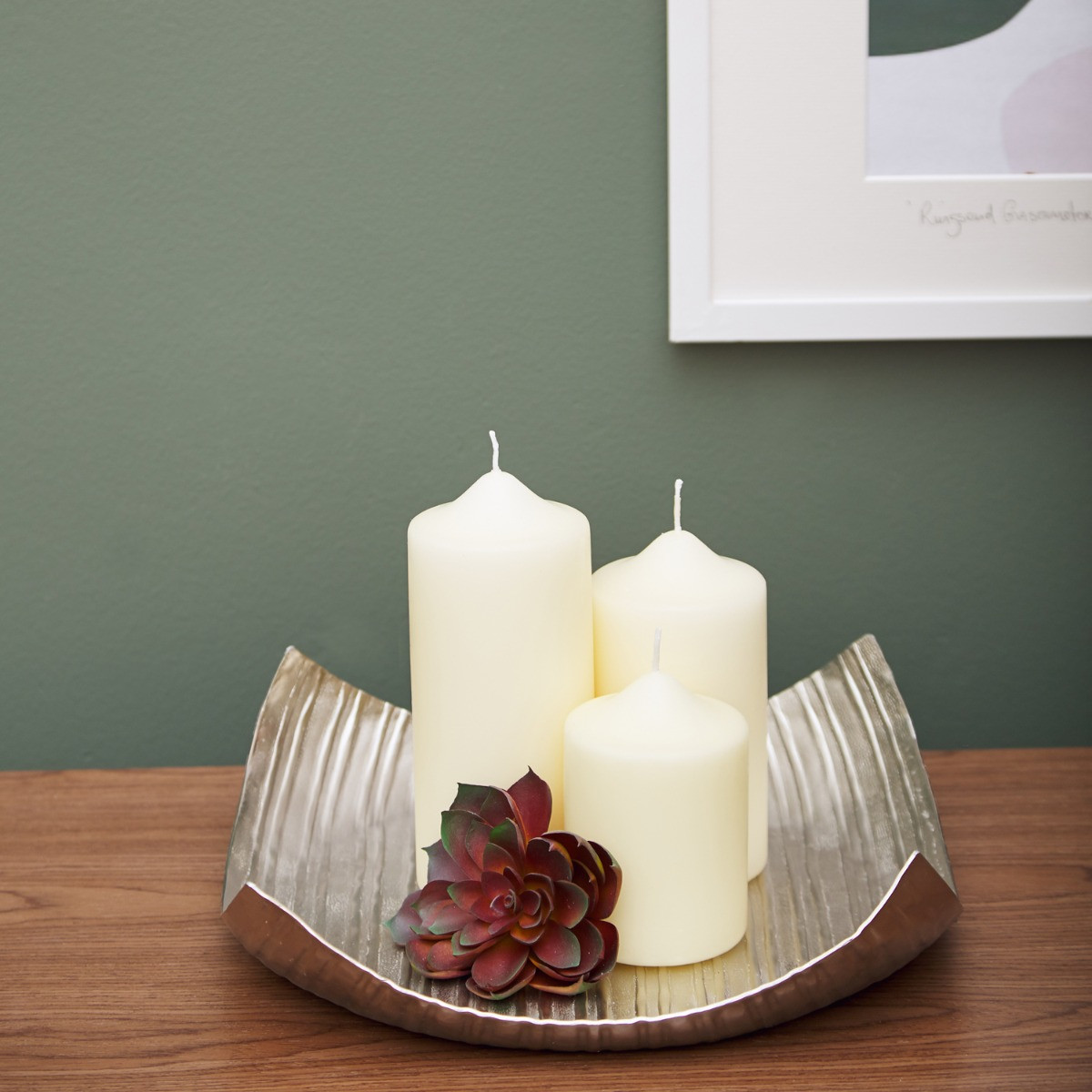 Raya Candle Platter - Matt Silver | Meadows & Byrne