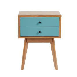 Aqua Radius 2 Drawer Side Table | Meadows & Byrne